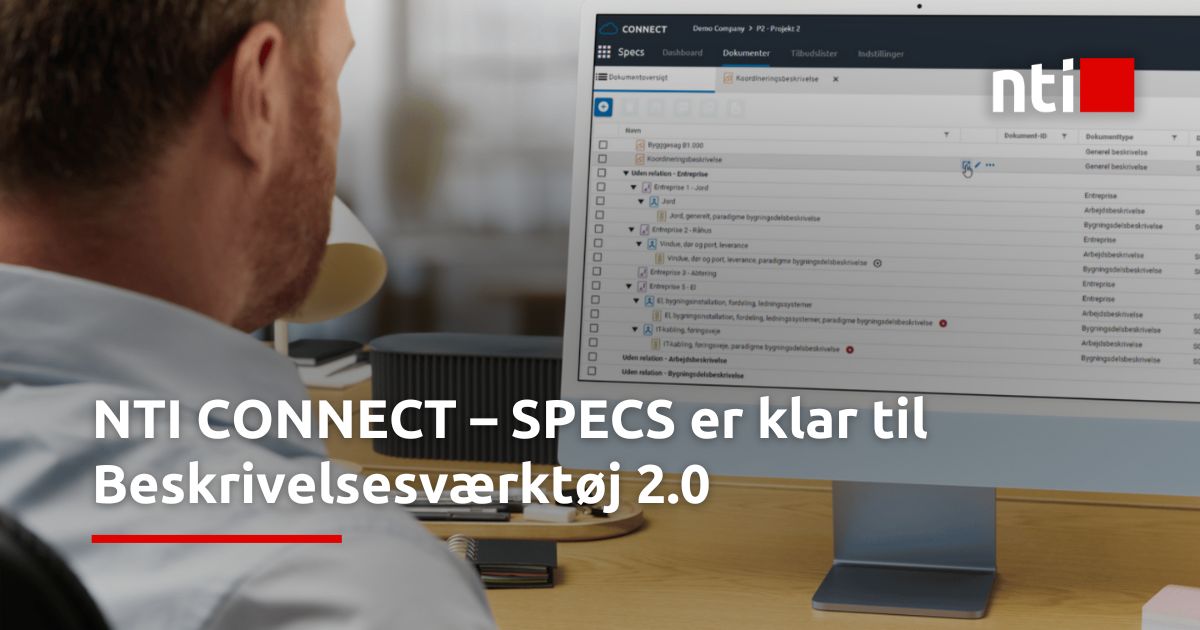 NTI SPECS er klar til Beskrivelsesværktøj 2.0 | NTI